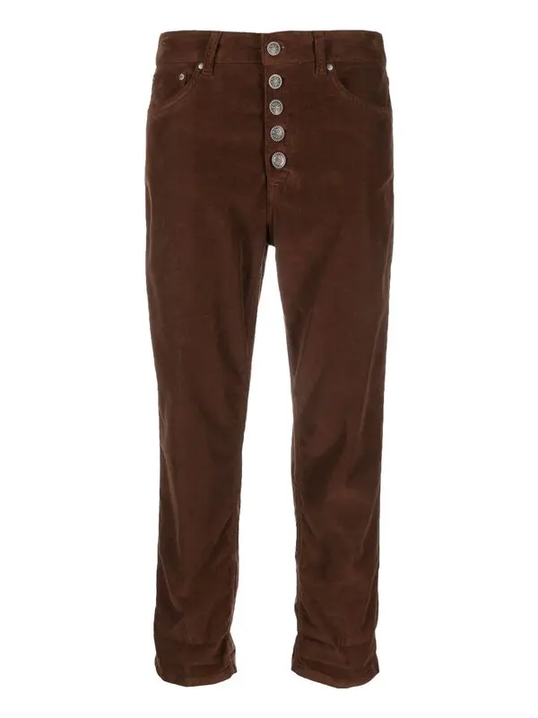 DONDUP Cropped Corduroy Trousers - Brown