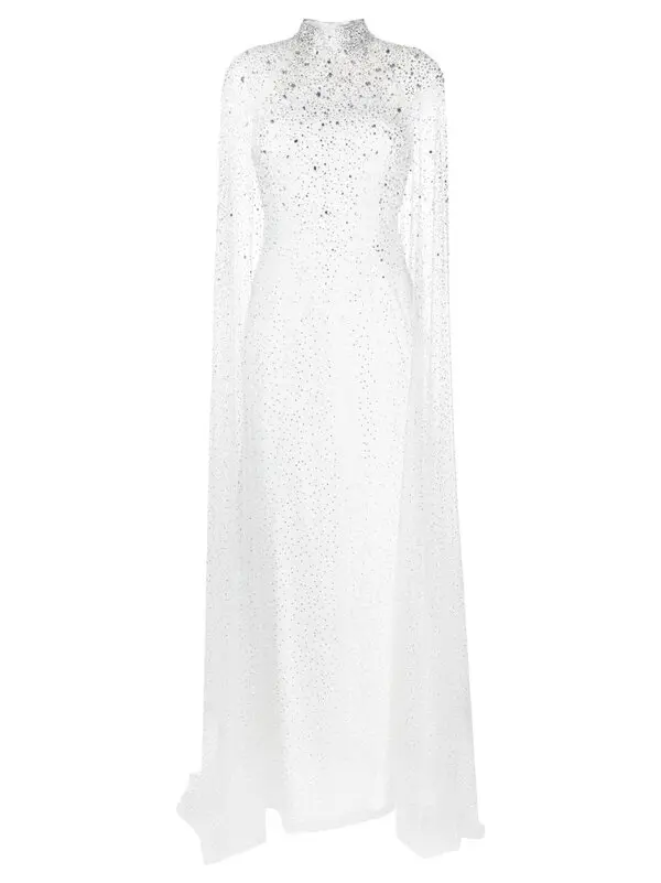 Jenny Packham Ingrid Crystal-embellished Gown - White