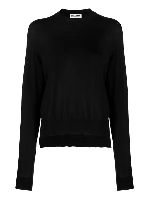 JIL SANDER Ribbed Crew Neck Jumper - Black