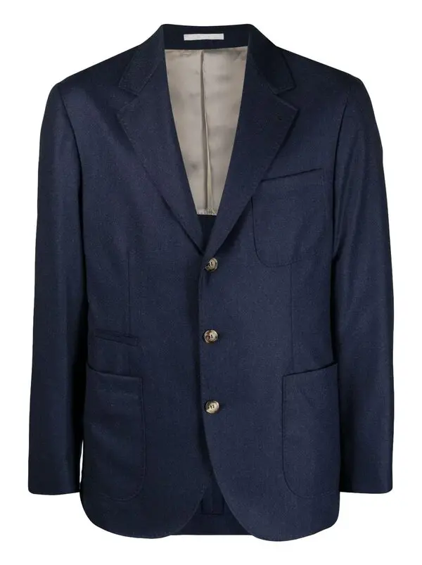 Brunello Cucinelli Virgin Wool Blazer - Blue