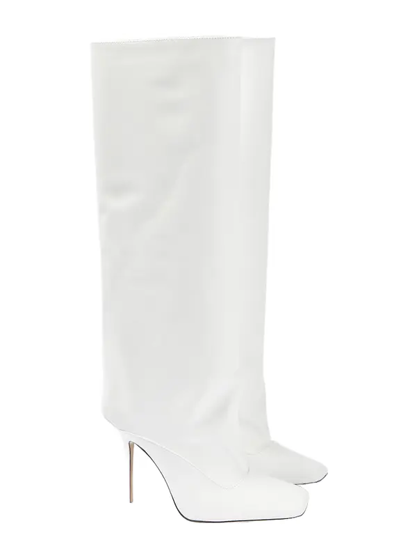 Attico Sienna Leather Knee-high Boots - White