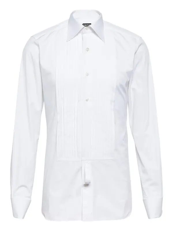 TOM FORD Cotton Voile Tuxedo Shirt - White
