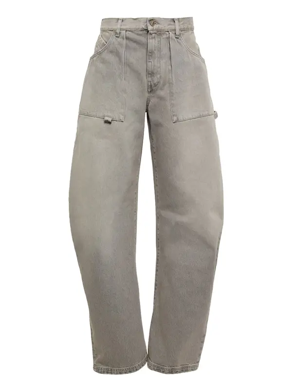 Attico Effie High-rise Barrel-leg Jeans - Grey