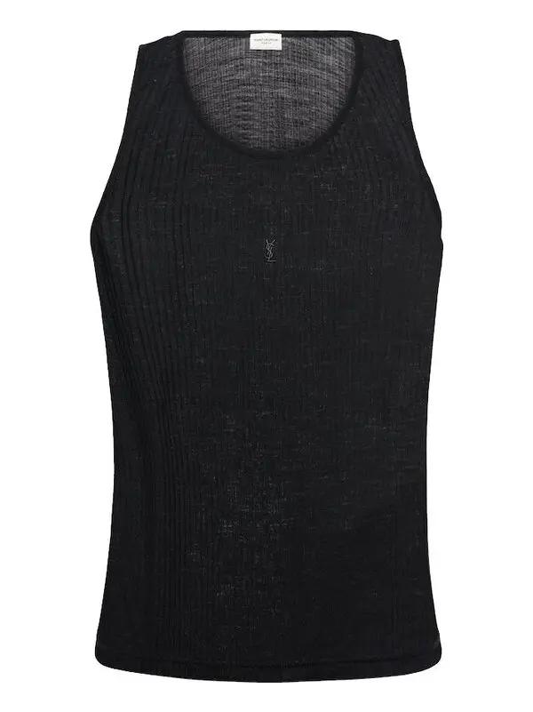 Saint Laurent Cassandra Wool Tank Top - Black