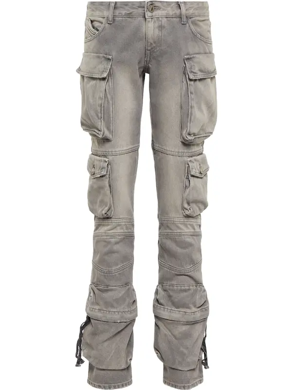 Attico Essie Denim Cargo Pants - Grey