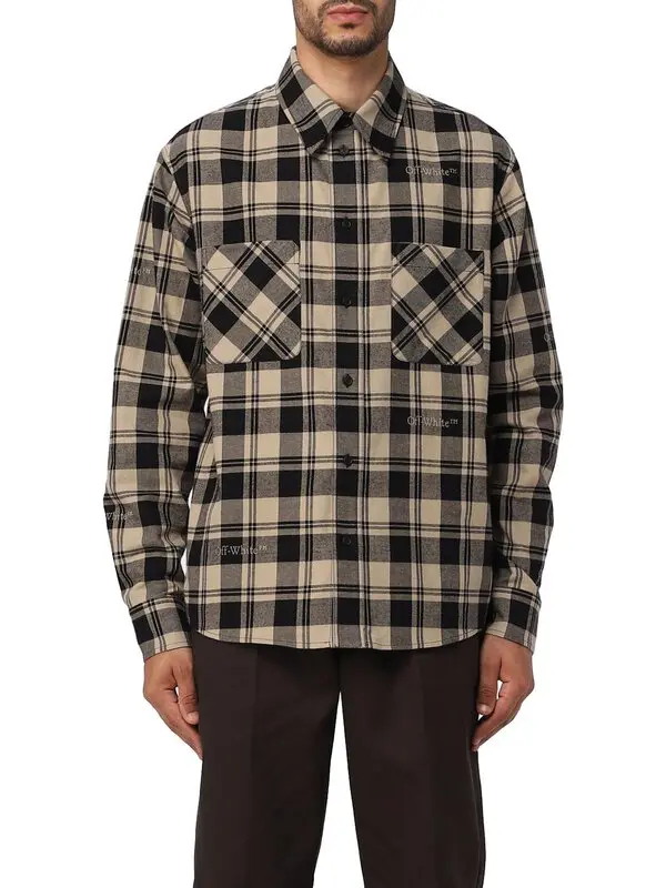 Off-White Shirt In Cotton Flannel - Beige