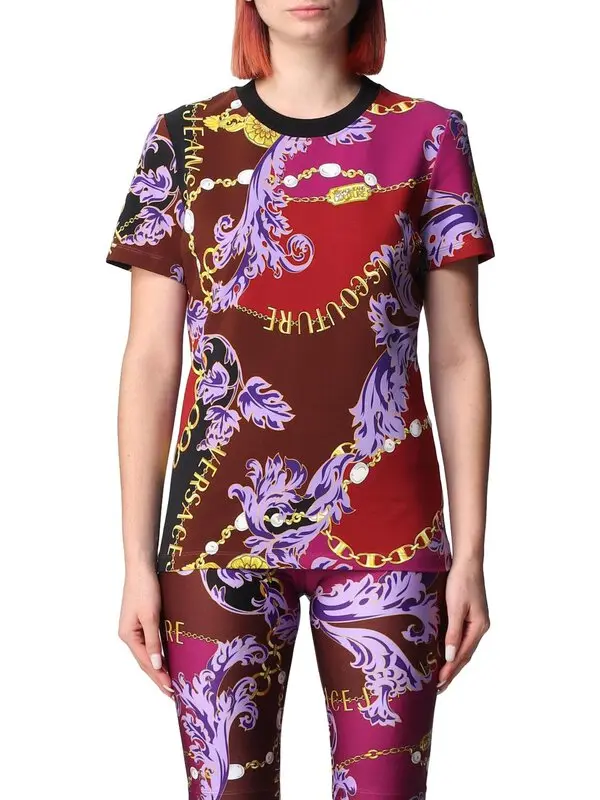 Versace Printed Cotton Blend T-shirt - Multicolor