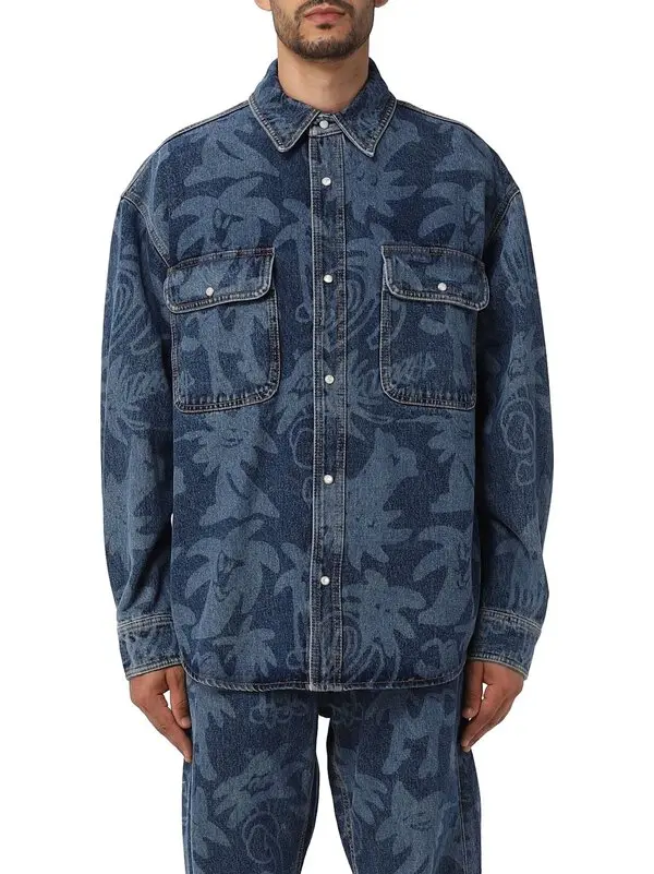 Palm Angels Denim Shirt - Blue