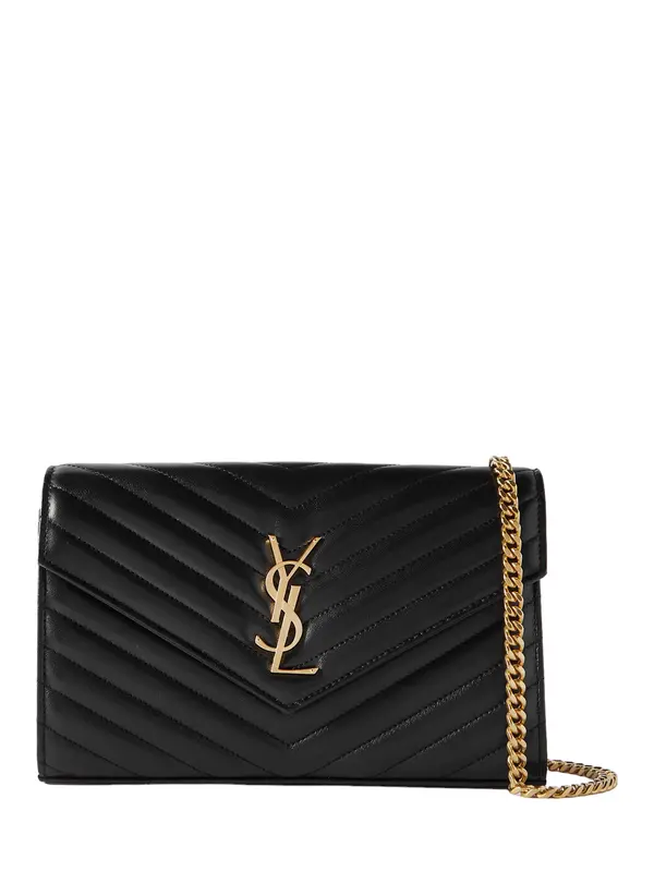 Saint Laurent Cassandre Matelassé Shoulder Bag - Black