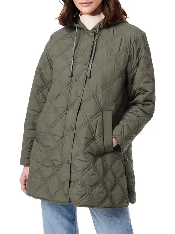 Bernardo Hooded Quilted Liner Jacket - Fig Leaf