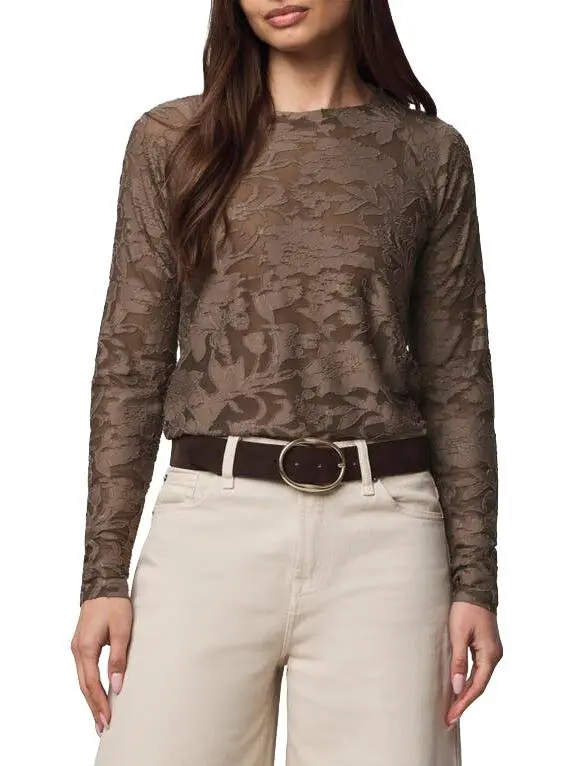 Splendid Cecelia Floral Long Sleeve Top - Cedar Brown