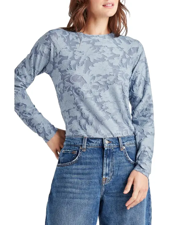 Splendid Cecelia Floral Long Sleeve Top - Periwinkle