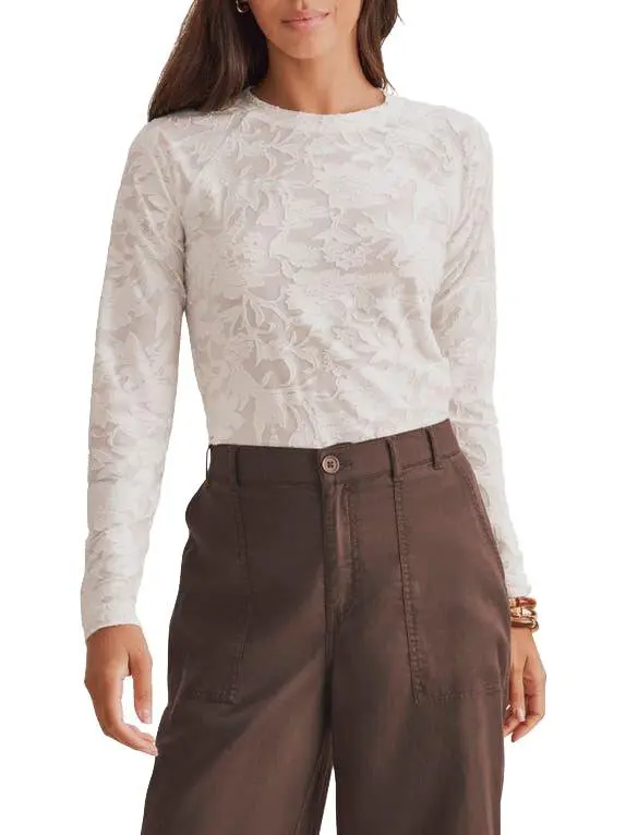 Splendid Cecelia Floral Long Sleeve Top - Shell Pink