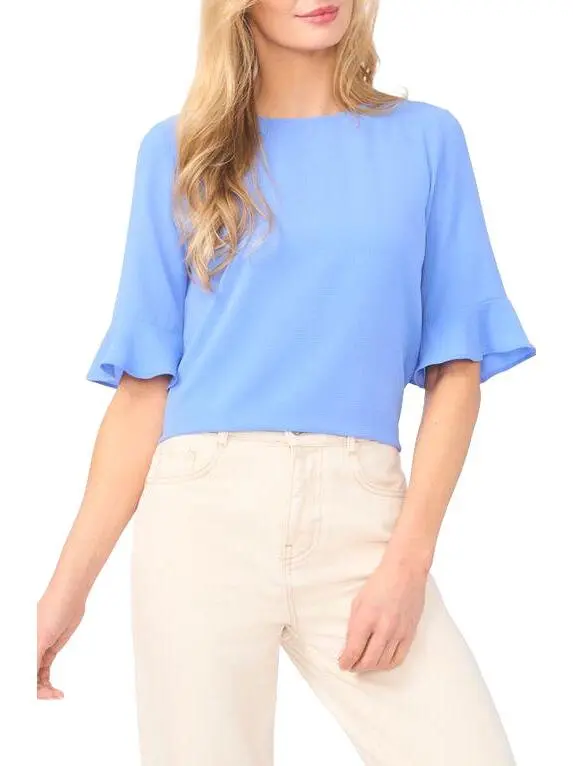 CECE DUPRAZ Ruffle Cuff Blouse - Bellflower Blue