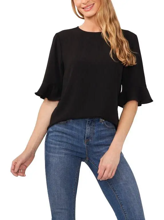 CECE DUPRAZ Ruffle Cuff Blouse - Rich Black