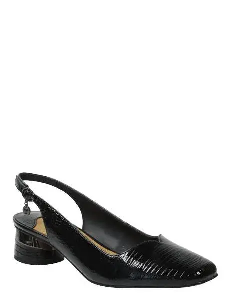 J. Reneé Taveta Slingback Pumps - Black Lizard Print