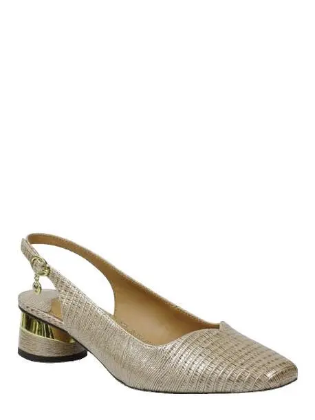 J. Reneé Taveta Slingback Pumps - Pearl Beige Lizard Print