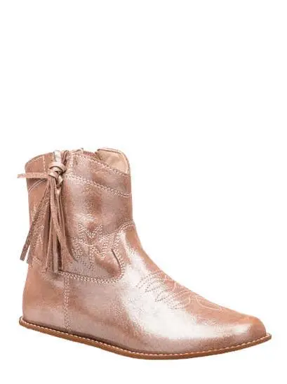 ELEPHANTITO Hannah Leather Cowboy Boots - Metallic Blush