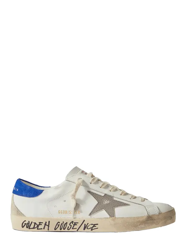 Golden Goose Super-star Distressed Leather Sneakers - White