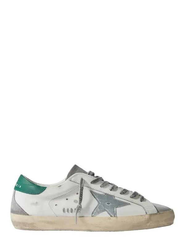 Golden Goose Super-star Distressed Leather Sneakers - White