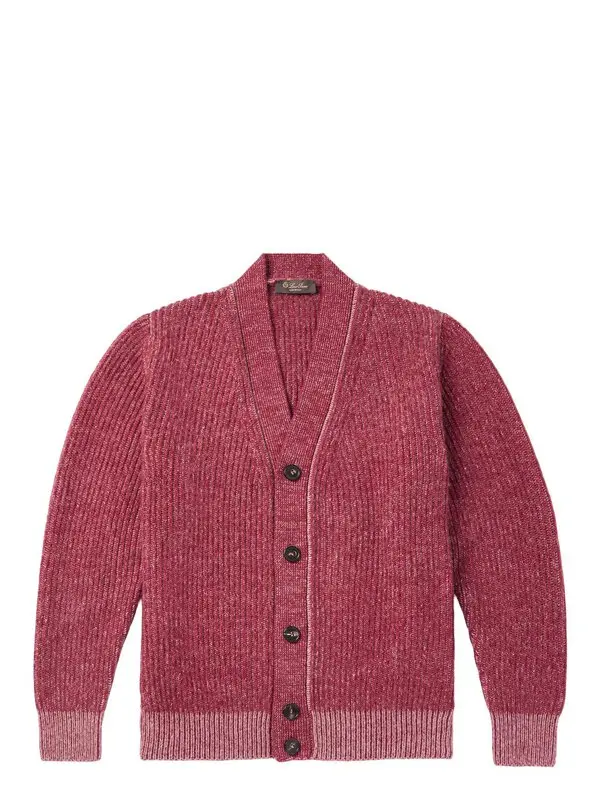 Loro Piana Sey Ribbed Cashmere And Silk-blend Cardigan - Red