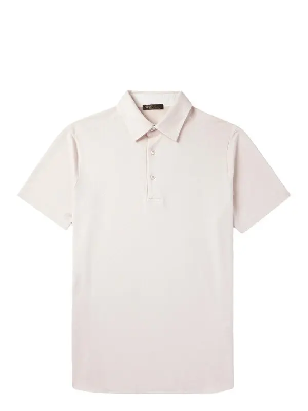 Loro Piana Cotton-piqué Polo Shirt - Neutrals