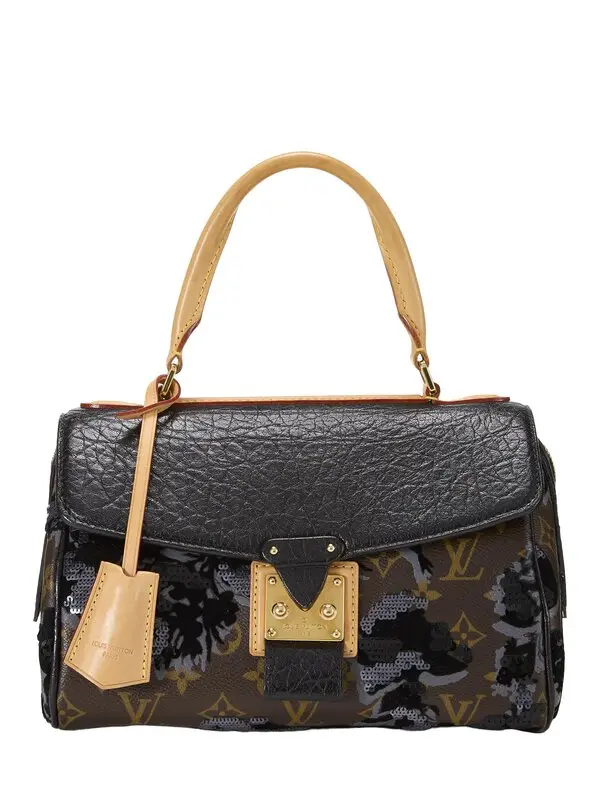 LOUIS VUITTON Monogram Fleur De Jais Carrousel Bag - Brown