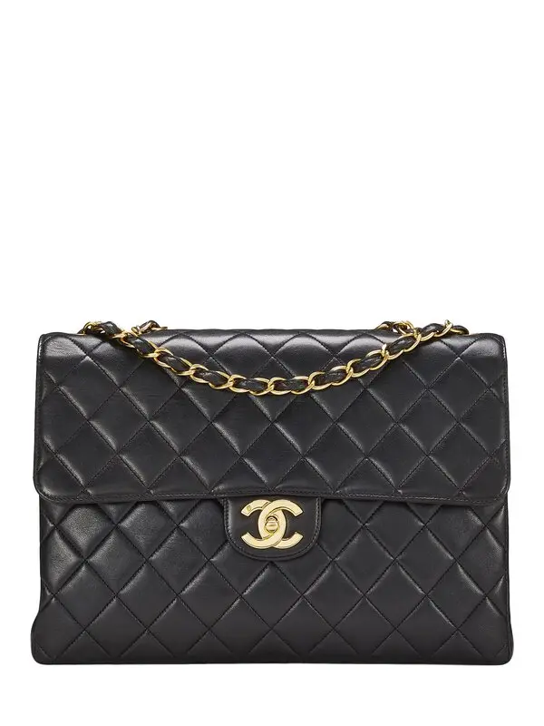 Chanel Quilted Lambskin Half Flap - Black