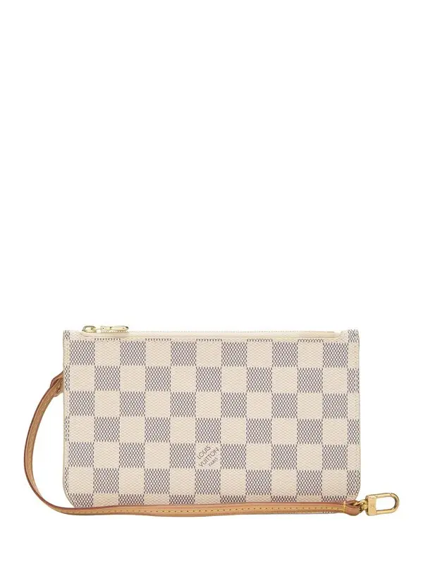 LOUIS VUITTON Damier Azur Neverfull Pouch - White