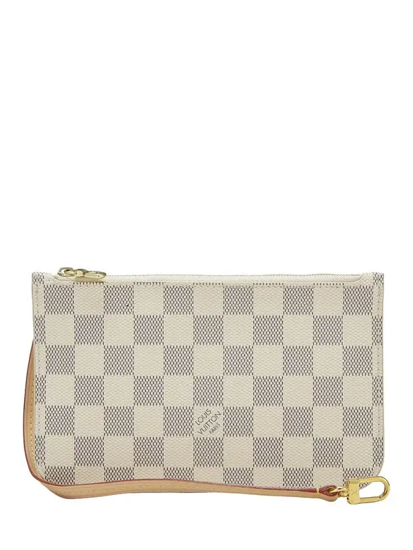 LOUIS VUITTON Damier Azur Neverfull Pouch - White