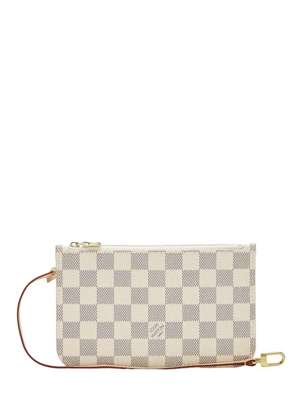 LOUIS VUITTON Damier Azur Neverfull Pouch - White
