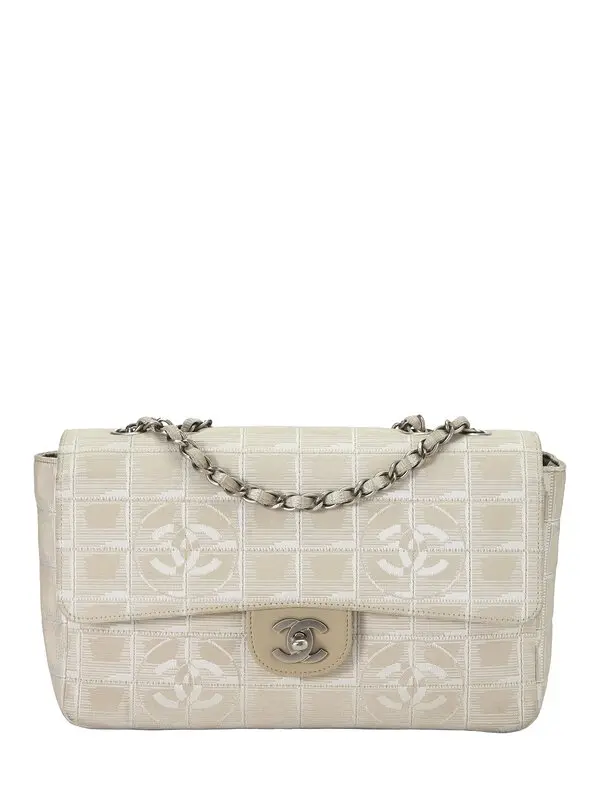 Chanel Travel Line Half Flap Medium Bag - Beige