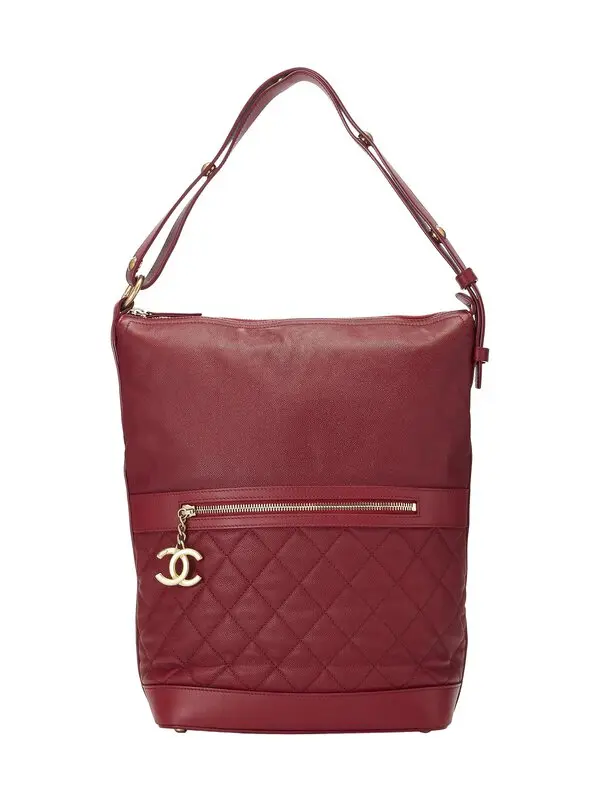 Chanel Quilted Calfskin Hobo - Red