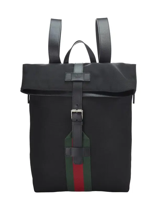 Gucci Techno Canvas Web Backpack - Black