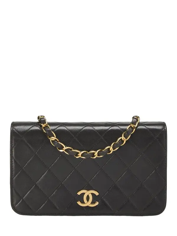Chanel Quilted Lambskin Full Flap Bag - Black