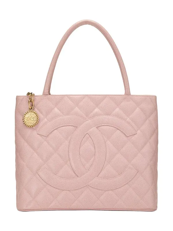 Chanel Quilted Caviar Medallion Tote - Pink