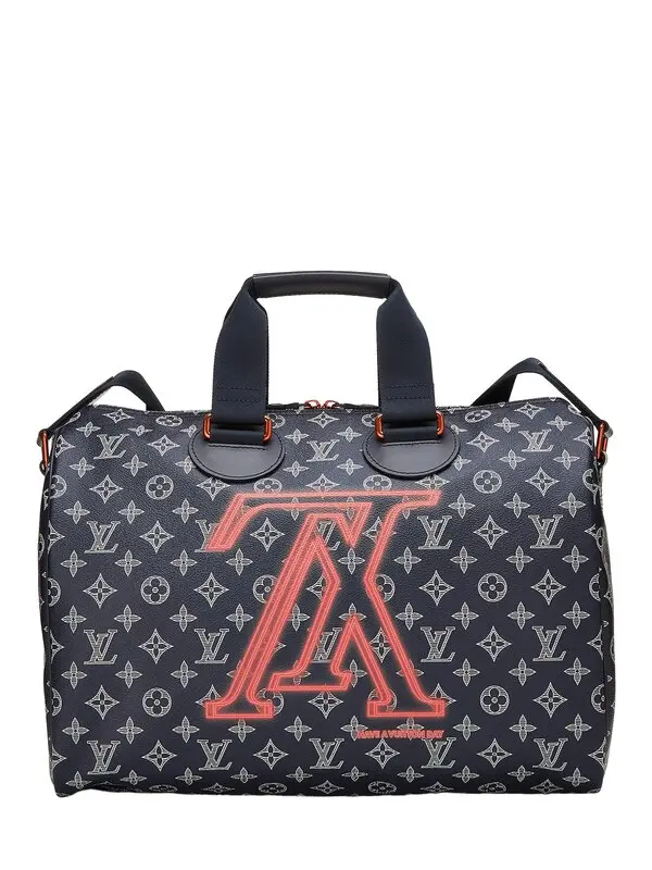 LOUIS VUITTON Monogram Upside Down Ink Speedy Bandouliere 40 - Navy