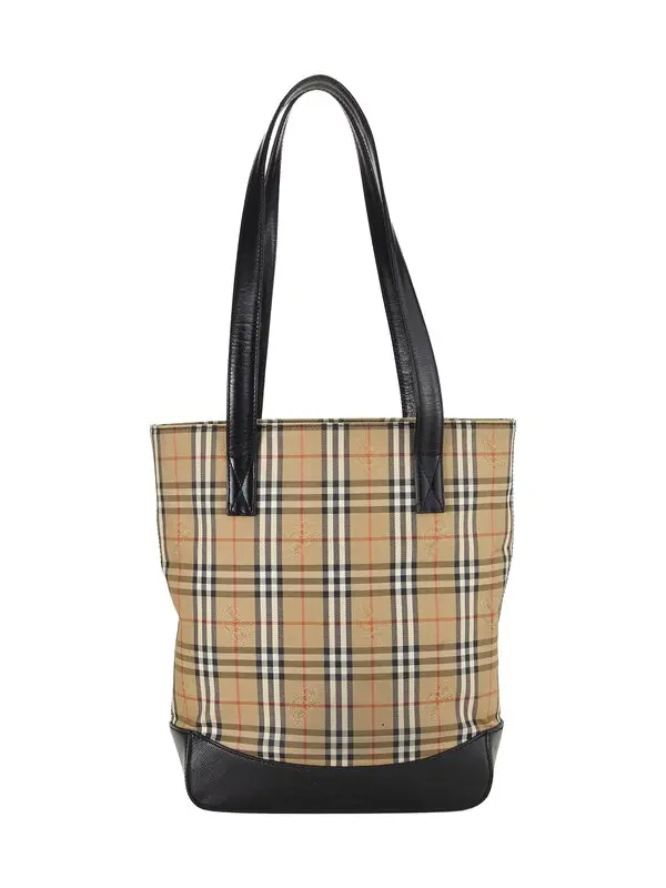 Burberry Haymarket Check Pocket Shoulder Bag - Black