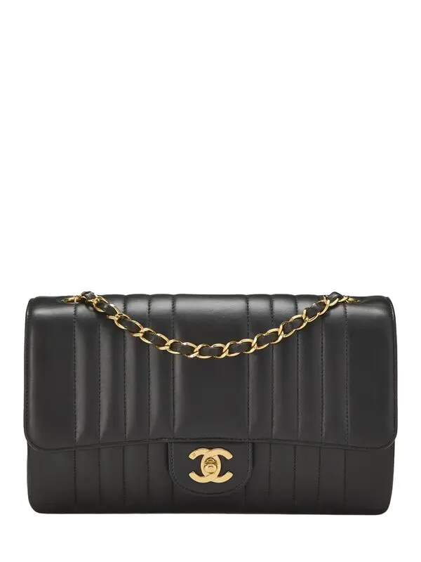 Chanel Lambskin Vertical Flap Bag - Black
