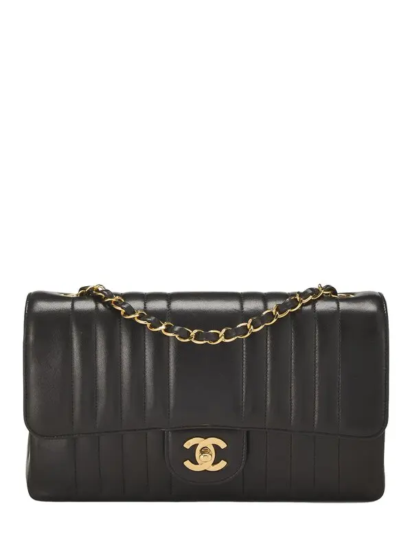 Chanel Lambskin Vertical Flap Bag - Black