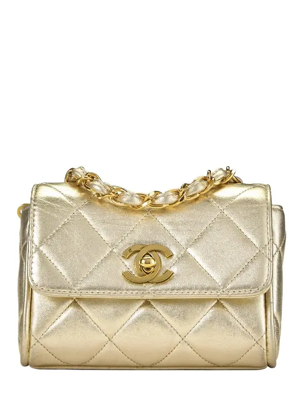 Chanel Quilted Lambskin Half Flap - Gold