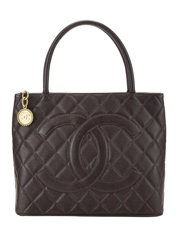 Chanel Quilted Caviar Medallion Tote - Brown