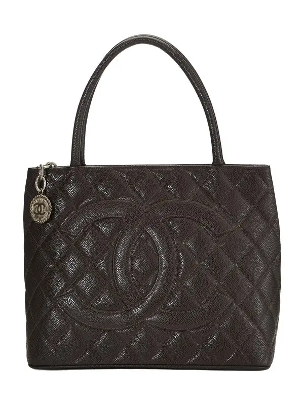 Chanel Quilted Caviar Medallion Tote - Brown