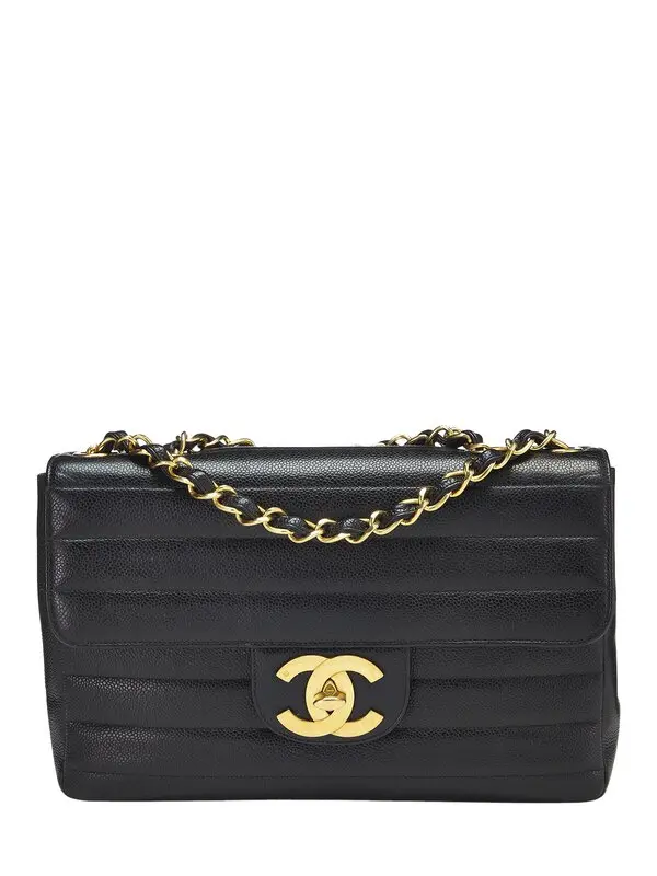 Chanel Horizontal Caviar Half Flap - Black