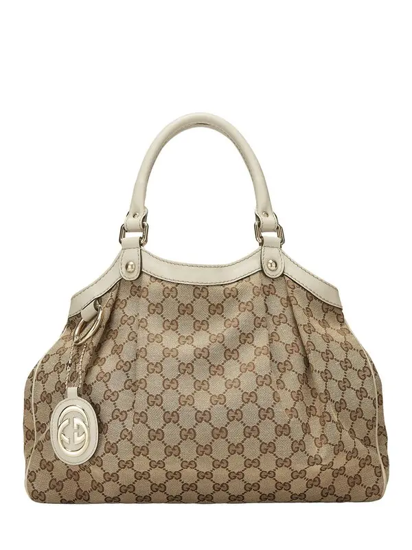 Gucci Original Gg Canvas Sukey Tote Bag - White