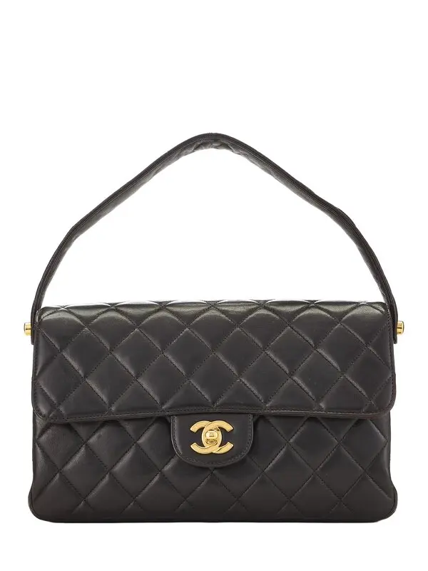 Chanel Quilted Lambskin Double Sided Flap Bag - Black