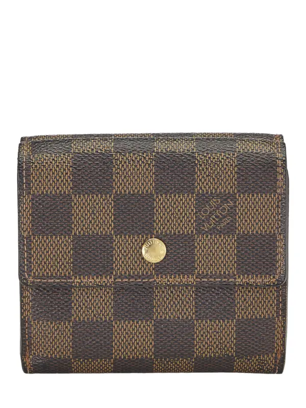 LOUIS VUITTON Damier Ebene Elise Wallet - Brown