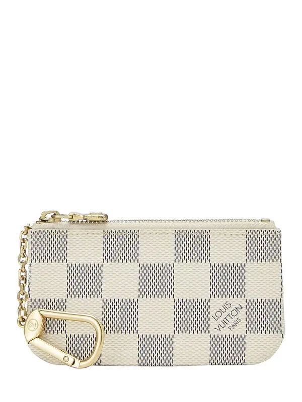 LOUIS VUITTON Damier Azur Pochette Clefs - White