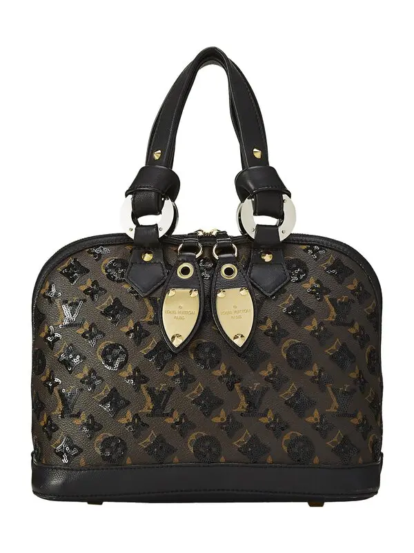 LOUIS VUITTON Monogram Eclipse Alma - Gold