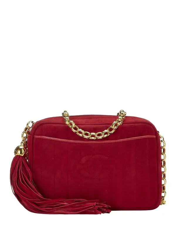 Chanel Vertical Suede Pocket Camera Bag - Red